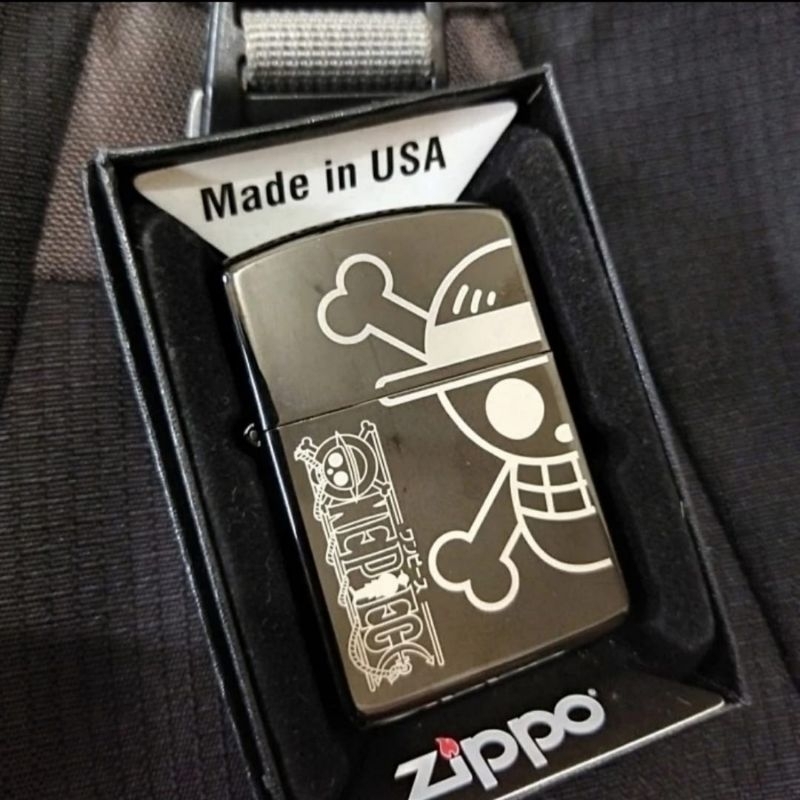 Jual Korek Api Zippo One Piece Logo Topi jerami Tengkorak Grafir Laser ...