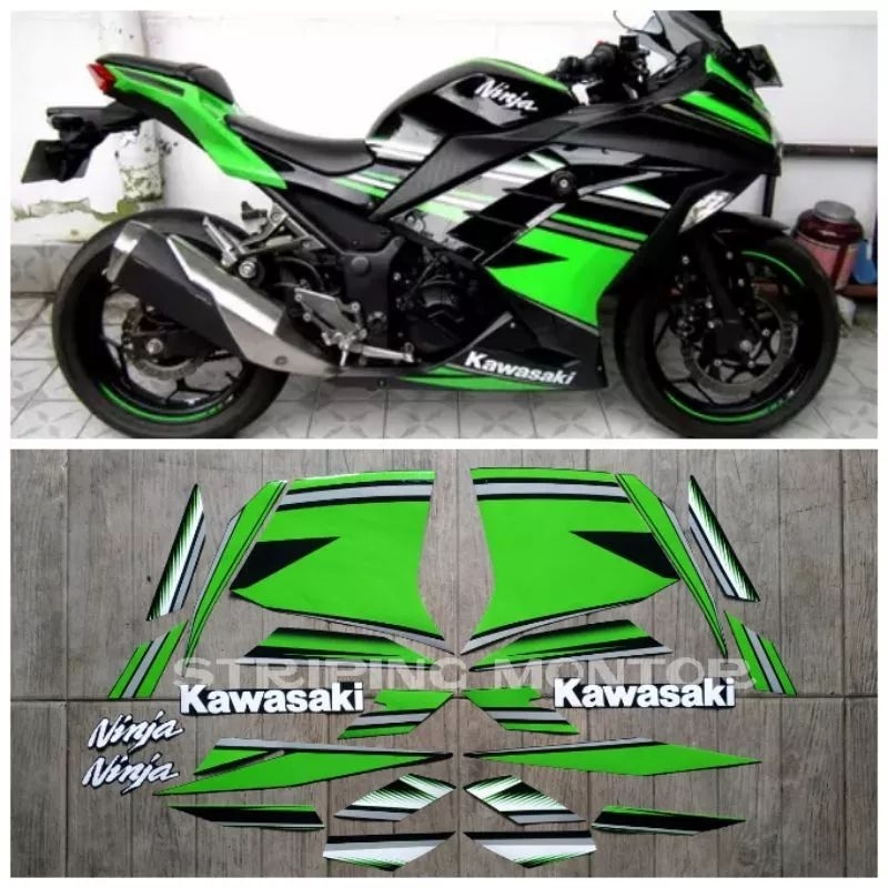 Jual sticker Striping NINJA 250 New spesial edition 2017 hitam-hijau ...