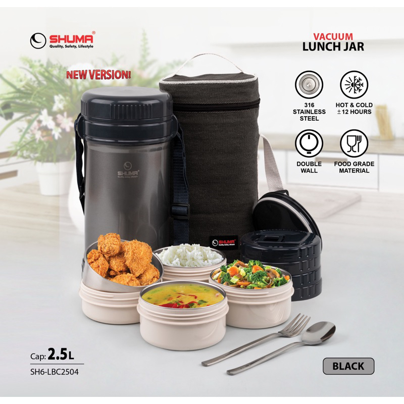 Jual SHUMA S/S 316 Vacuum Insulation Lunch Jar 1100 ML 1700 ML 2500 ML | Shopee Indonesia
