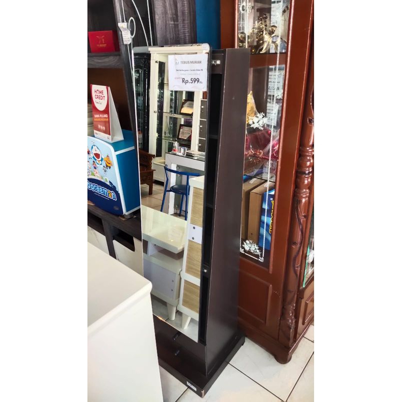 Jual Lemari Rak Kayu Cermin Sliding | Shopee Indonesia