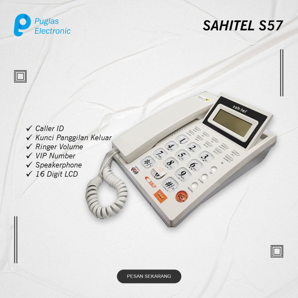 Jual Pesawat Telepon Kabel Sahitel S57 Telephone Kantor Rumah Indihome - WHITE | Shopee Indonesia