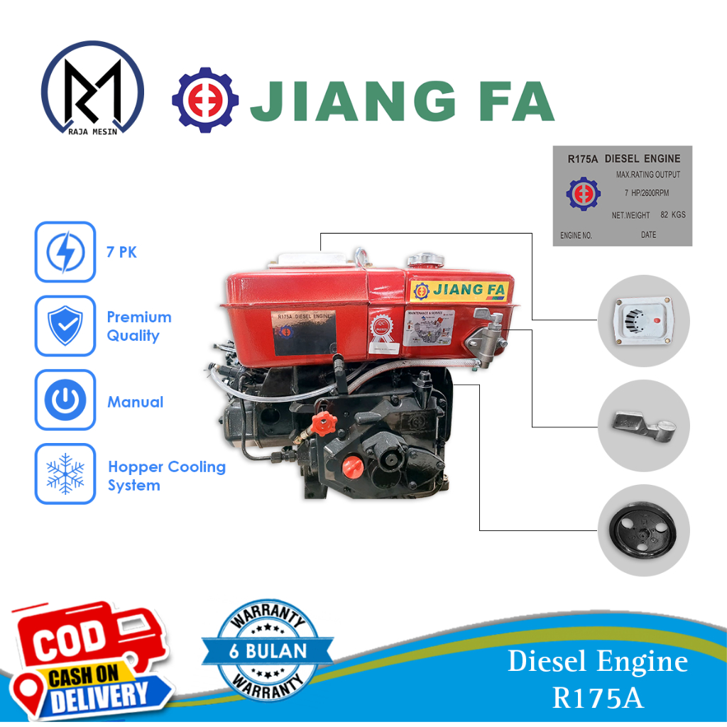 Jual Diesel Jiang-Fa/Donghai R175 (7HP) / Diesel Jiang-Fa/Donghai R180 (8HP) | Shopee Indonesia