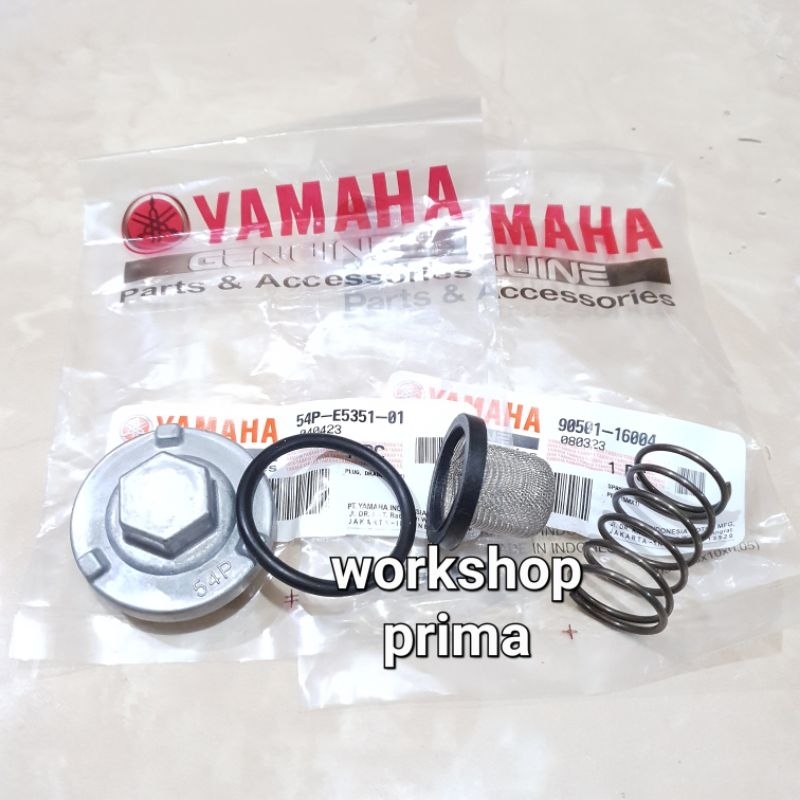Jual paket tutup saringan pembuangan oli mesin samping bawah Mio J GT Teen Fino Soul GT Xride X ...