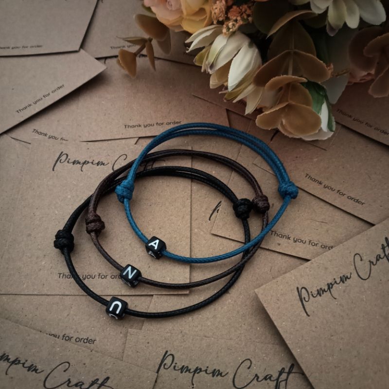 Jual Gelang Inisial Huruf A-Z Tali Korea 2mm | Shopee Indonesia