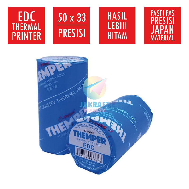 Jual (1 Roll) Kertas Thermal EDC Paper THEMPER 57 x 33 | 57x33 E-PRINT ...