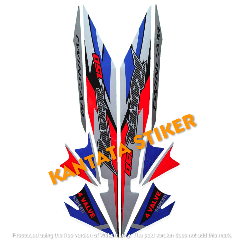 Jual Stiker Striping Motor Suzuki Raider R150 2006 Biru Silver Standar ...