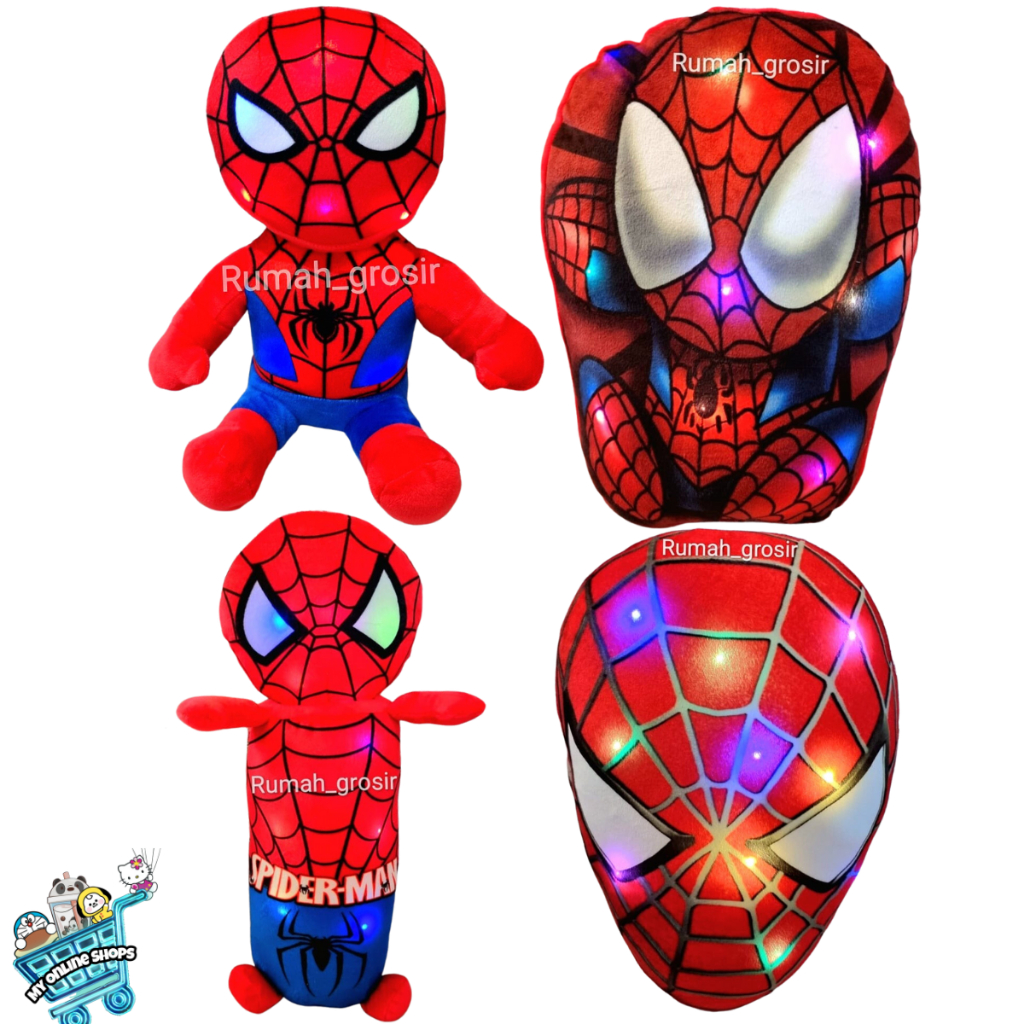 Jual Guling Spiderman atau Boneka Spiderman LED Lampu | Shopee Indonesia