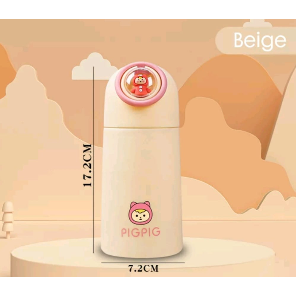 Jual Botol Minum Kaca Karakter Dino Bear Rabbit Pigpig / Botol Termos Mini / Botol Minum Gemoy ...