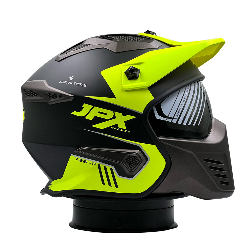 Jual Helm JPX MX-726R Solid Black Doff Yellow | Shopee Indonesia