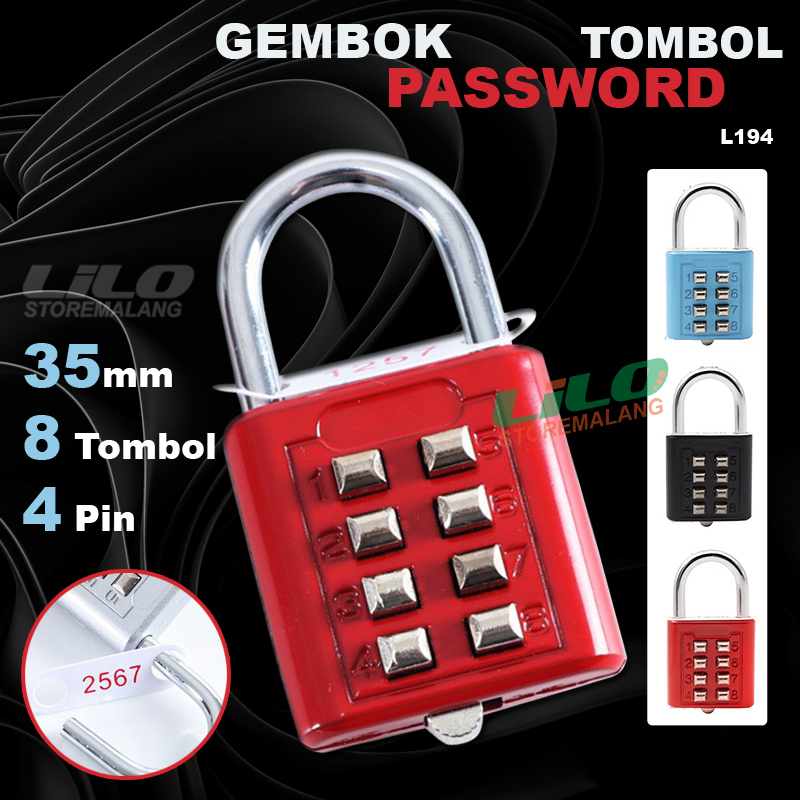 Jual Gembok digital koper angka nomor kode password 8 tombol 4 pin 35mm ...