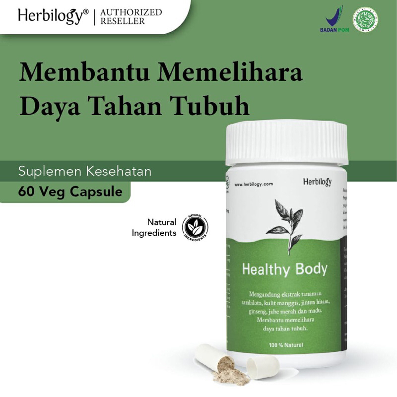 Jual Herbilogy healthy body 60 veg caps / daya tahan tubuh / kesehatan ...