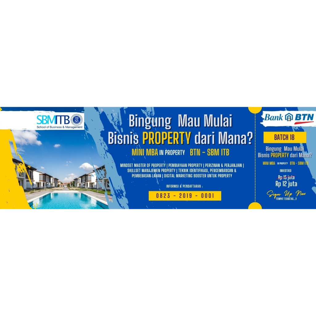 Jual Pelatihan Mini MBA In Property Bank BTN - SBM ITB | Shopee Indonesia