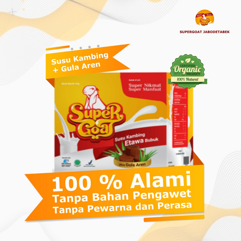Jual susu kambing super goat supergoat plus gula aren 10 saset 1 box ...