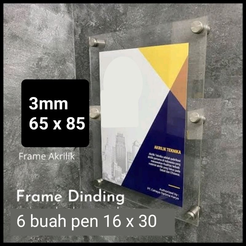 Jual frame dinding akrilik A1 65 x 85 / papan iklan akrilik A1 tebal ...