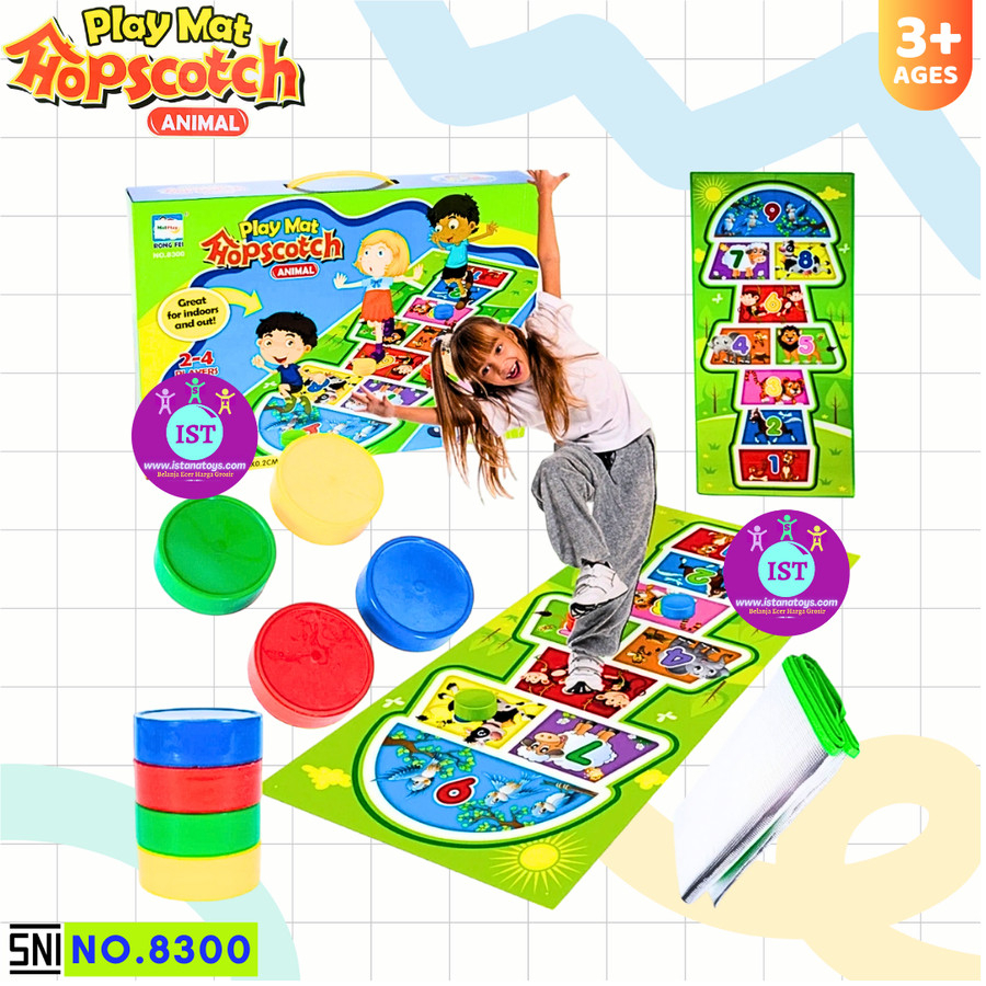 Jual Mainan Tradisional Engklek Versi Modern PlayMat Animal Hopscotch ...