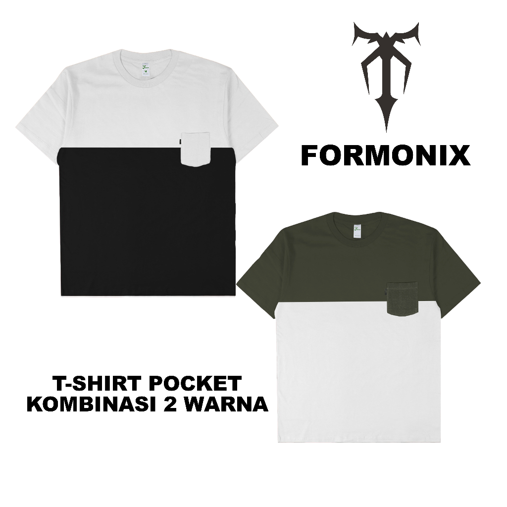 Jual FORMONIX Kaos Polos Pocket Dua Warna Cotton Combed 24s I T-shirt ...