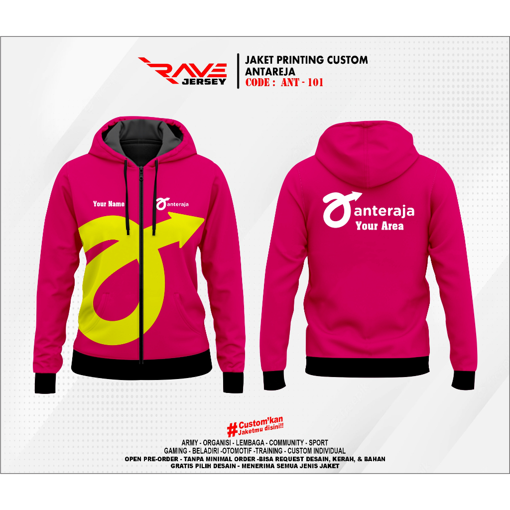 Jual JAKET KURIR ANTERAJA FULL PRINTING SUBLIM CUSTOM (DESAIN SUKA SUKA ...