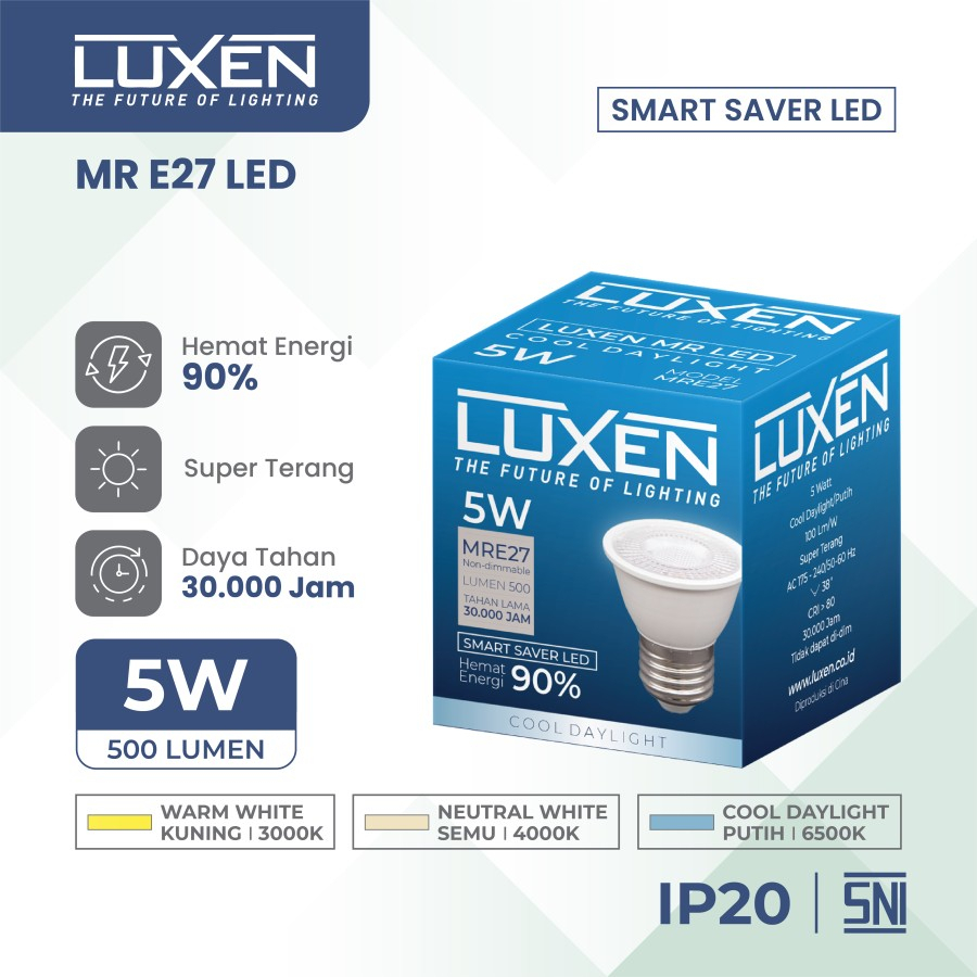 Jual Bohlam LUXEN LED PAR E27 5 Watt Lampu LUXEN LED SPOTLIGHT PAR E27 5W | Shopee Indonesia