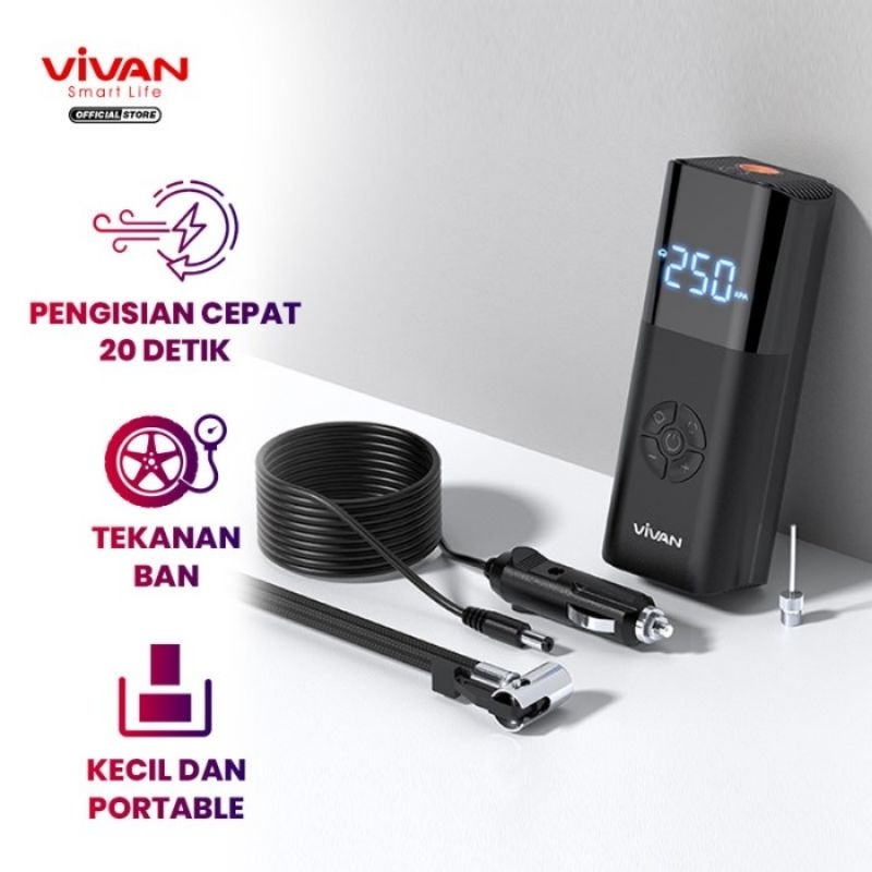 Jual Vivan VTI02 Tire Inflator Pompa Ban Mobil Sepeda Motor Portable ...