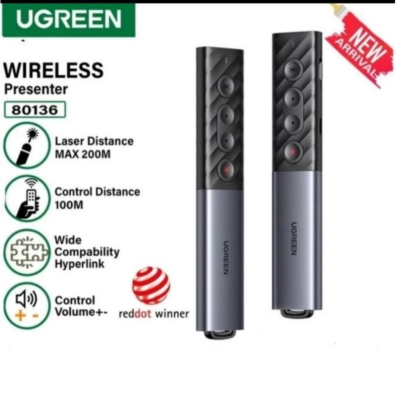 Jual Ugreen Laser Pointer Remote Control Presentasi Wireless 2.4ghz with Usb Dongle | Shopee ...