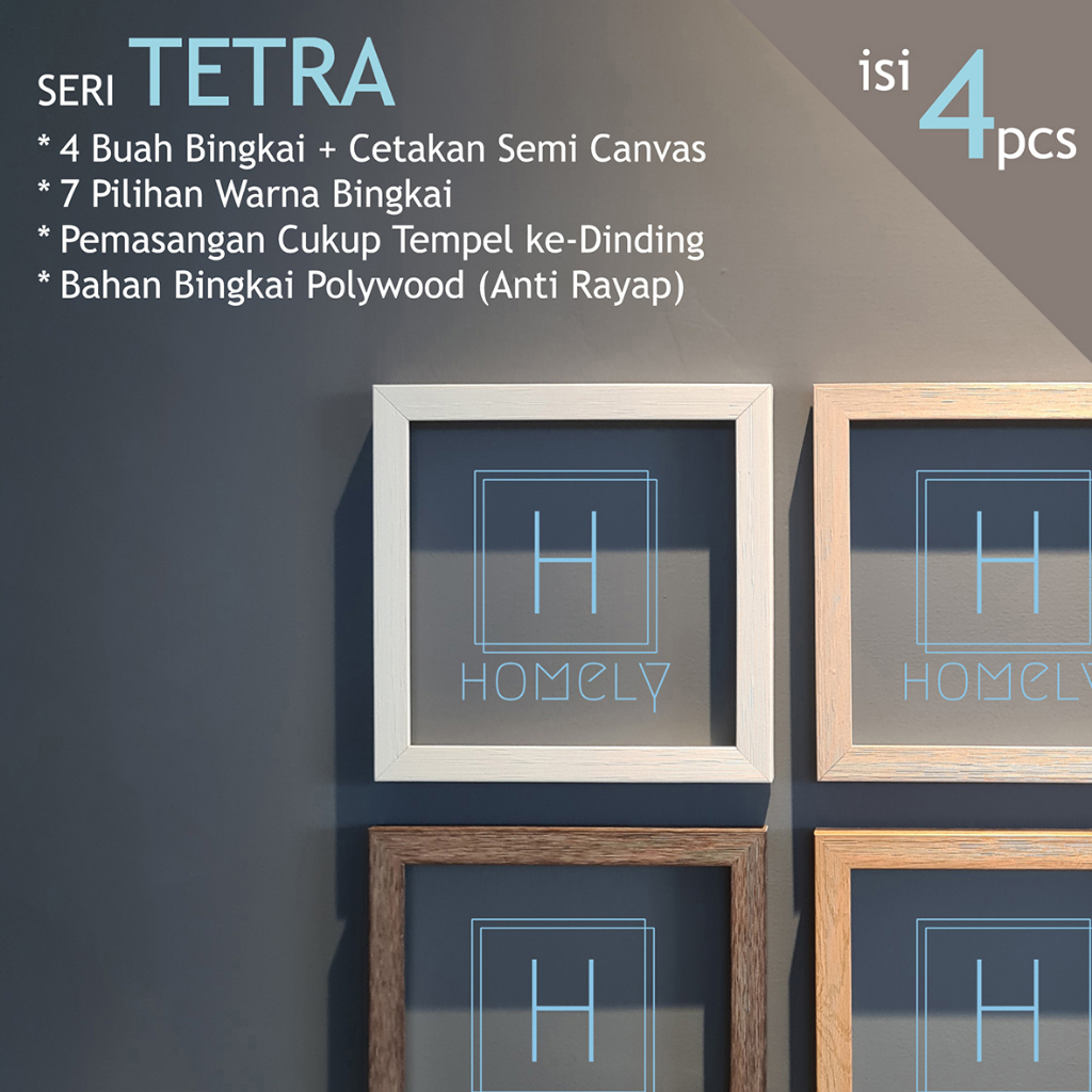 Jual 4 Buah Bingkai + Cetak Semi Canvas Ukuran 20x20cm atau 8x8inch ...