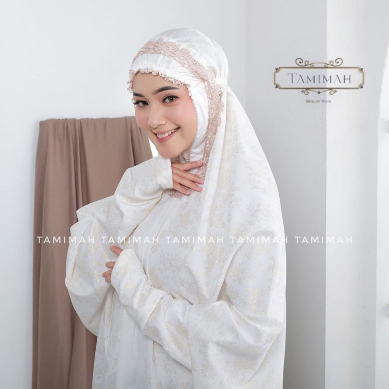 Jual TAMIMAH - Mukena Terusan Dewasa Jumbo Foil Gliter Renda Mewah ...