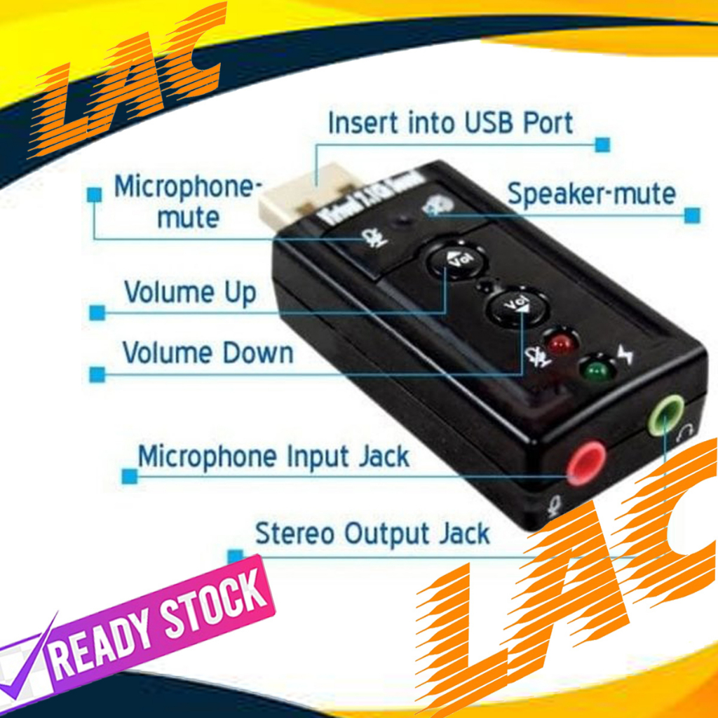 Jual usb sound 7.1 / SOUNDCARD USB 7.1 / USB Sound Card 7.1 channel ...