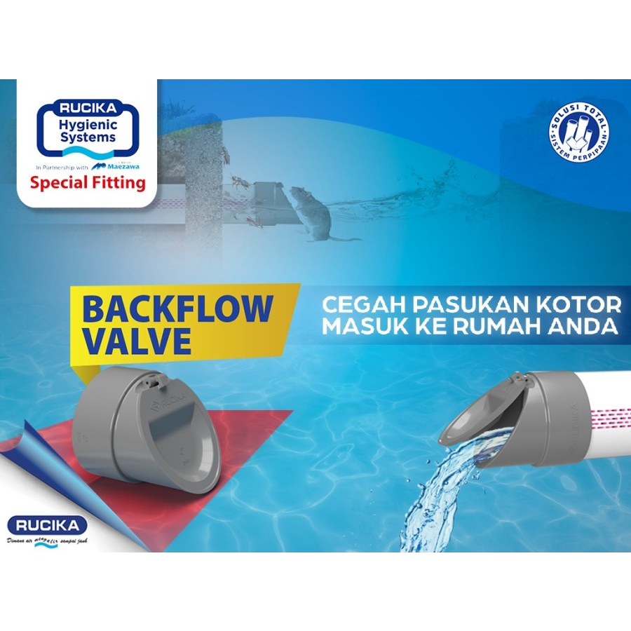Jual tutup got anti BACKFLOW 4" inch RUCIKA bau hama banjir PVC BACK ...