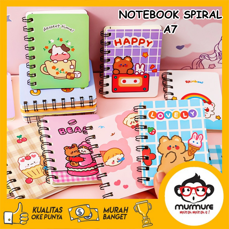 Jual MURMURE I NOTE BOOK RING MOTIF MEMO KECIL A7 SPIRAL isi 80 Lembar NOTEBOOK MINI / BUKU ...