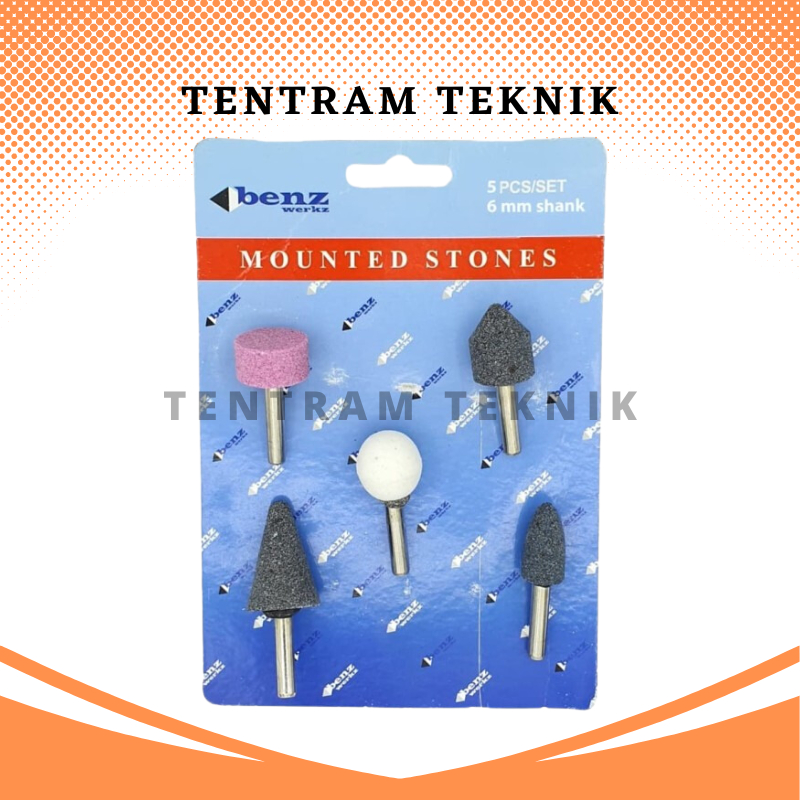 Jual Mounted Stone 6mm (5pcs) Benz / Mata Gerinda Batu Gerinda Botol ...