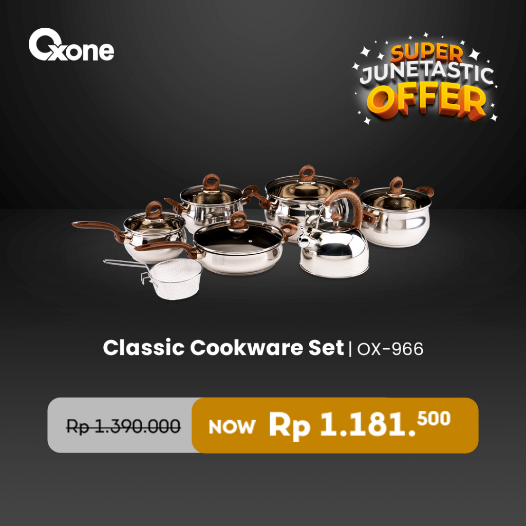 Jual Oxone OX966 Cookware Panci Set Stainless Steel Anti Karat Premium | Shopee Indonesia