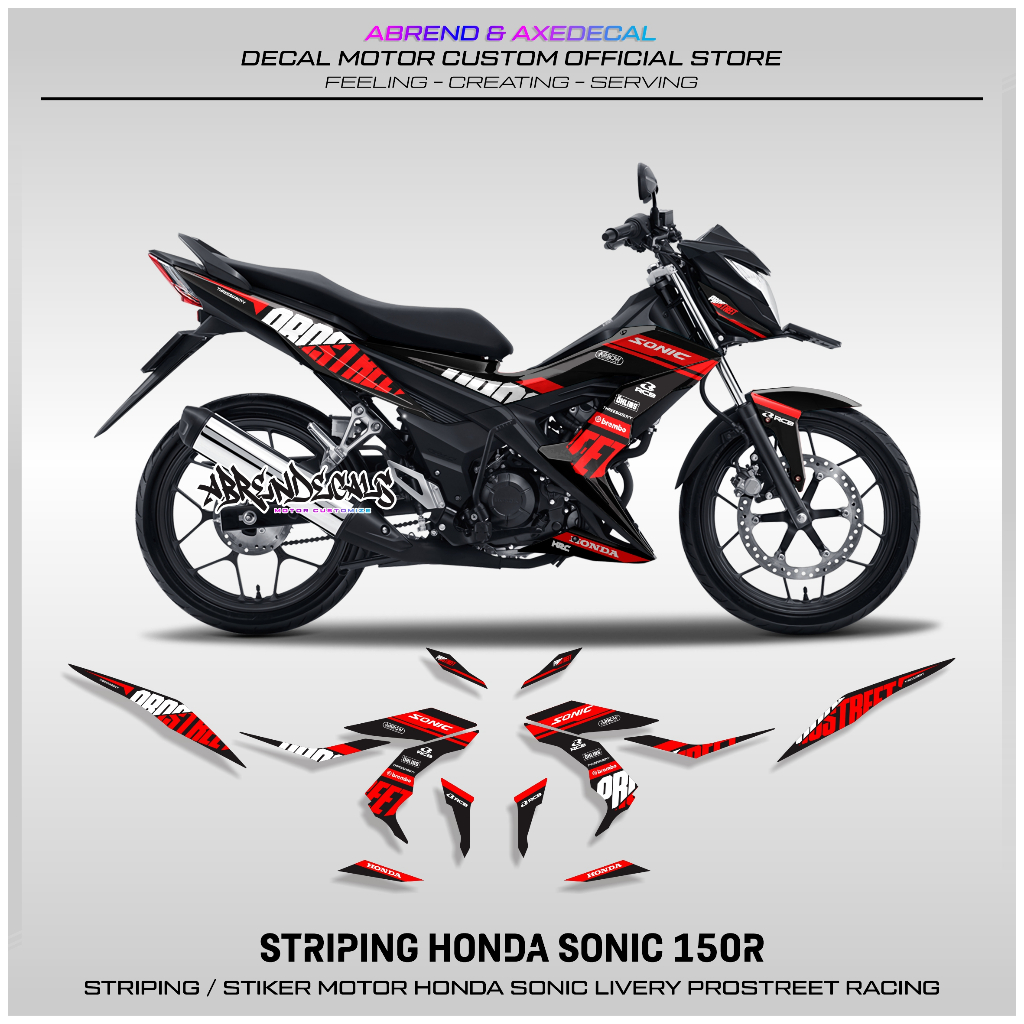 Jual Striping Honda Sonic Prostreet / Stiker Motor Sonic 150R Design ...