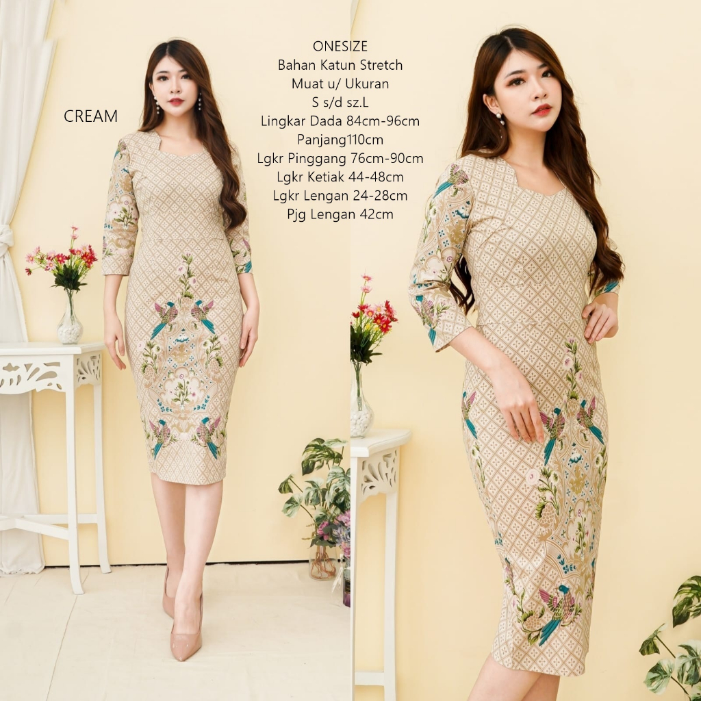 Jual Batik Midi Dress Modern Wanita Big size Jumbo dan Standart Baju ...