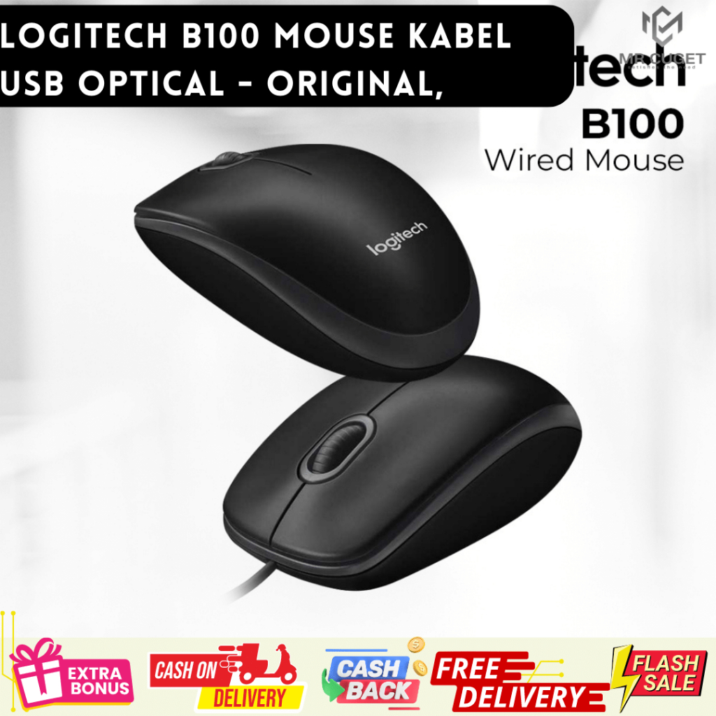 Jual Logitech B100 Mouse Kabel USB Optical - Original, Garansi Resmi ...