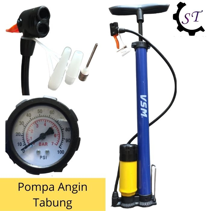 Jual Pompa Angin Sepeda Motor Mobil Bola Manual Tabung Meter VSM / VPR ...