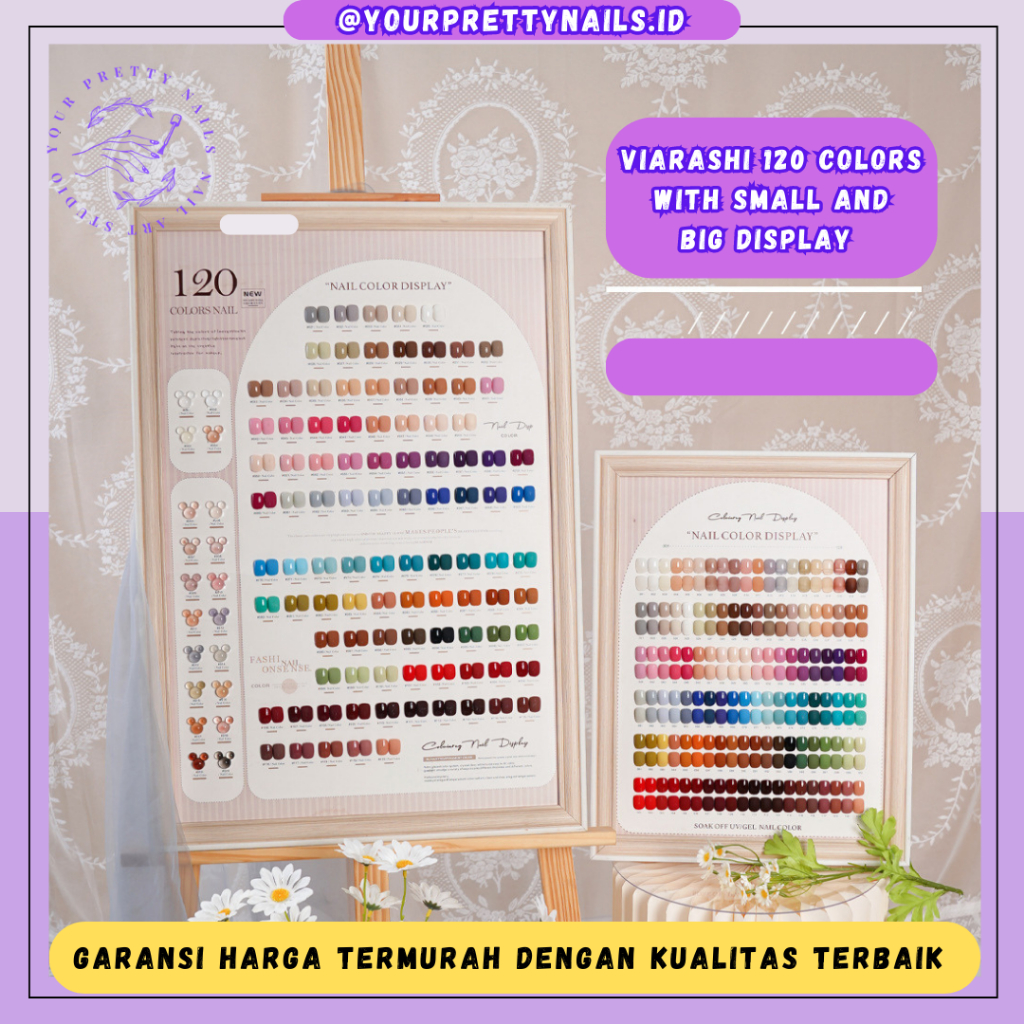 Jual (READY STOCK) VIARASHI 120 COLORS 1 SET GRATIS DISPLAY BESAR COLOR ...