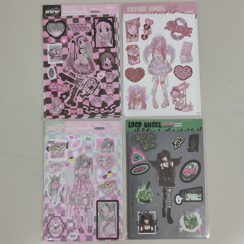 Jual DOMI world sticker sheet anime girl aesthetic/ for journaling ...