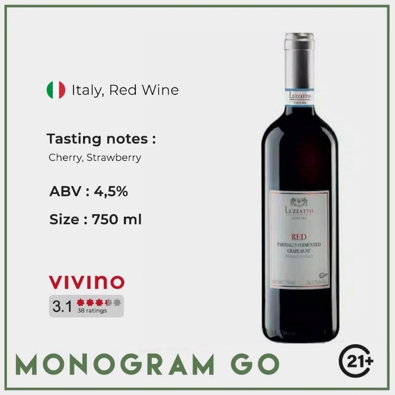 Jual Luzzatto Rosso Italian Sweet Wine750ml | Shopee Indonesia