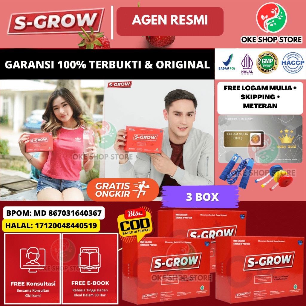 Jual Susu Peninggi Badan S GROW Original 100% Sgrow Grow Up Makanan ...