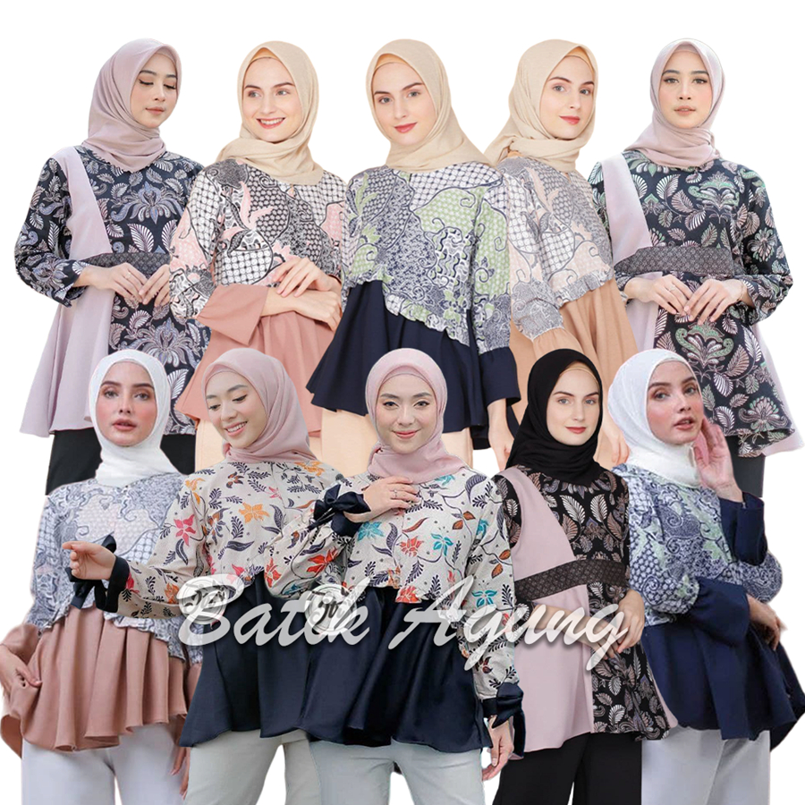 Jual Blouse Batik Wanita Kekinian Atasan Cewek Fashion Muslim Terbaru ...
