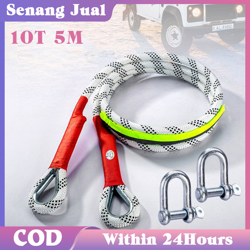 Jual Tali Derek Mobil 10 Ton / 5 Meter Car Rescue Traction Rope ...