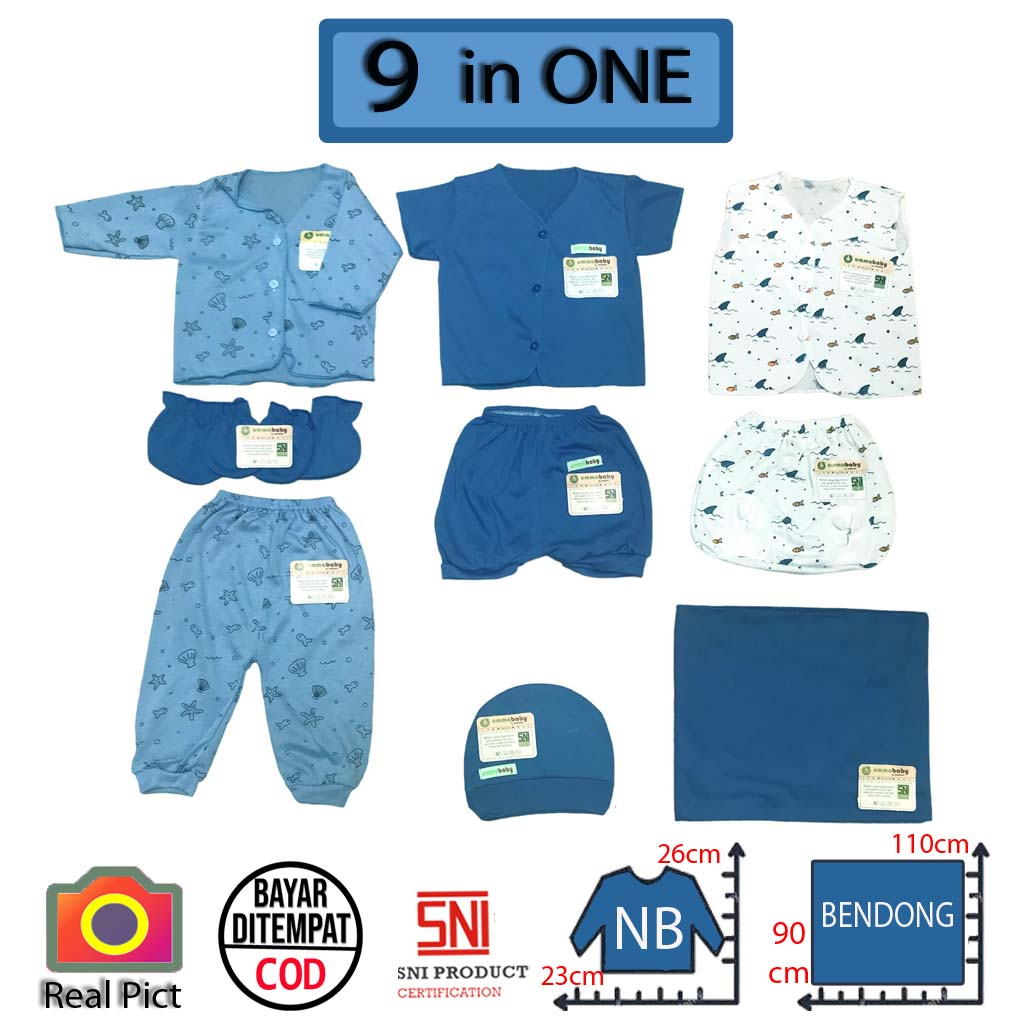 Jual 9 in1 Baju Bayi Set Kado Pakaian Bayi Baru Lahir lengkap Topi ...