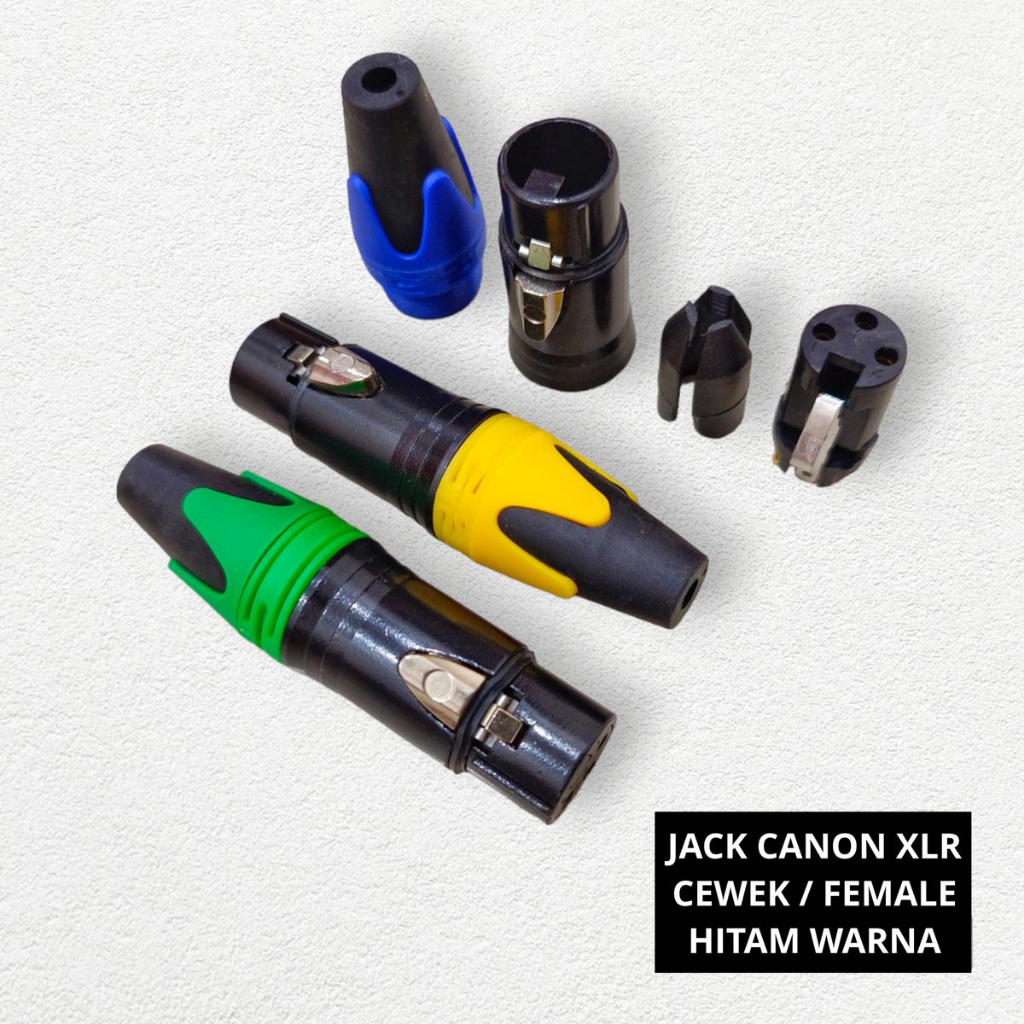 Jual Jack Canon Cewek Hitam Polos XLR Female Colokan Jak Jek Warna ...