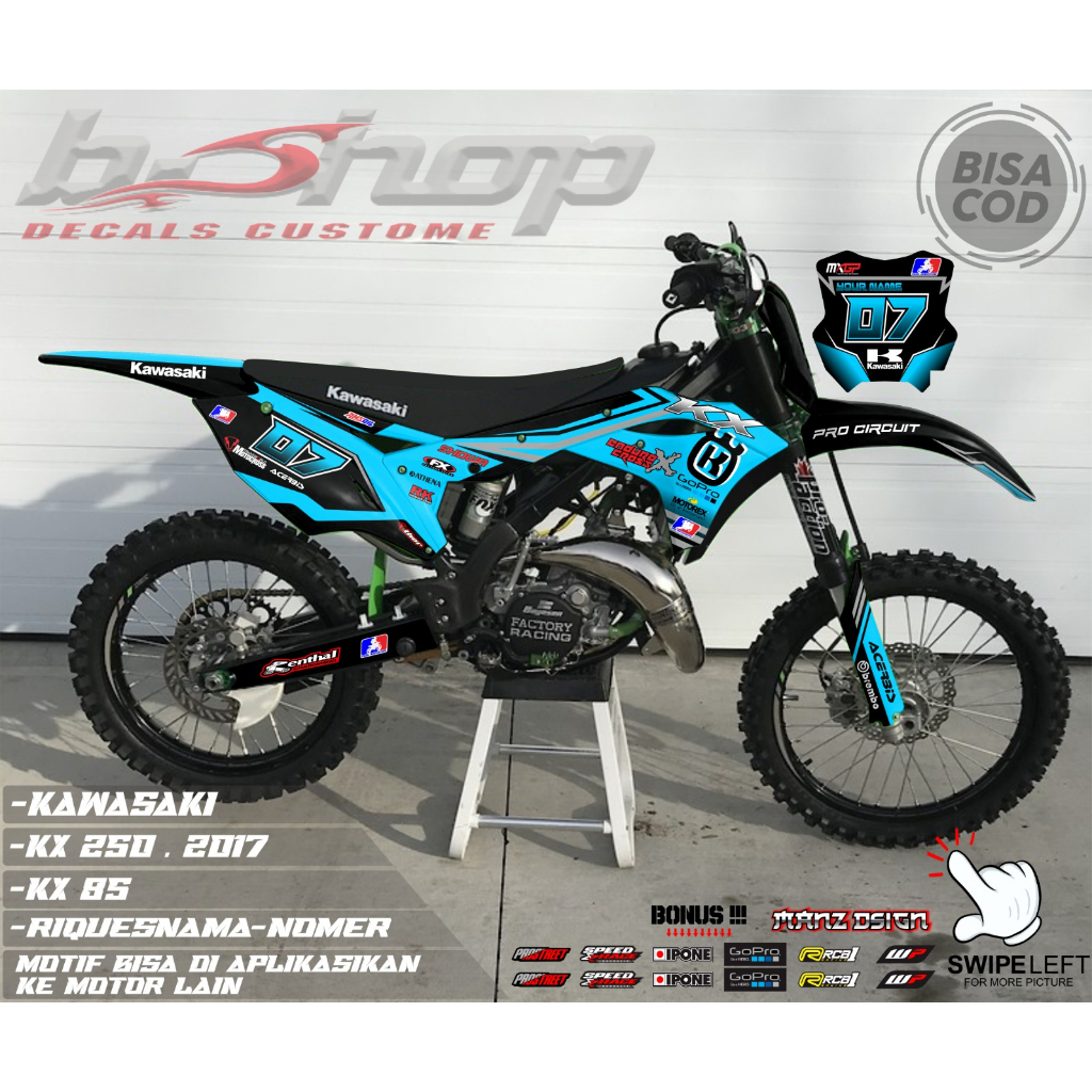 Jual Stiker decal trail KX 250 kx 85 variasi warna costom full body 07 ...