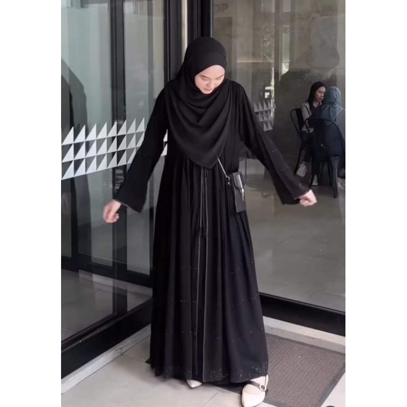 Jual ALMA EXCLUSIVE ABAYA HAURA BLACK SWAROSVKY | Shopee Indonesia