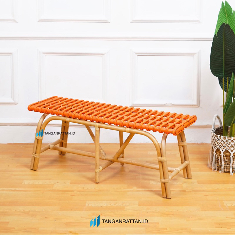 Jual KURSI SOFA BENCH ROTAN 3 SEATER PANJANG / BANGKU TUNGGU MINIMALIS ...