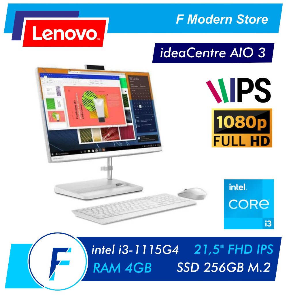 Jual LENOVO PC AIO 3 22ITL6 C0ID Core i3 1115G4 4GB 256GB SSD 21.5” FHD ...