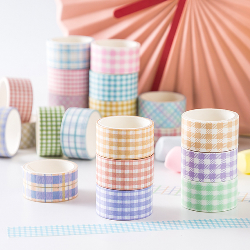 Jual Masking Tape Plaid Pattern Washi Tape Plaid Pattern Washi Motif ...