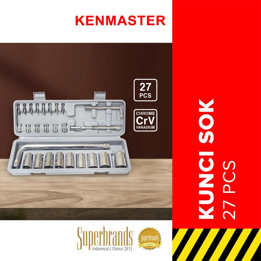 Jual Kenmaster 27 Pcs Kunci Sok Set / Socket L Set 27Pcs | 8-21mm Shok ...