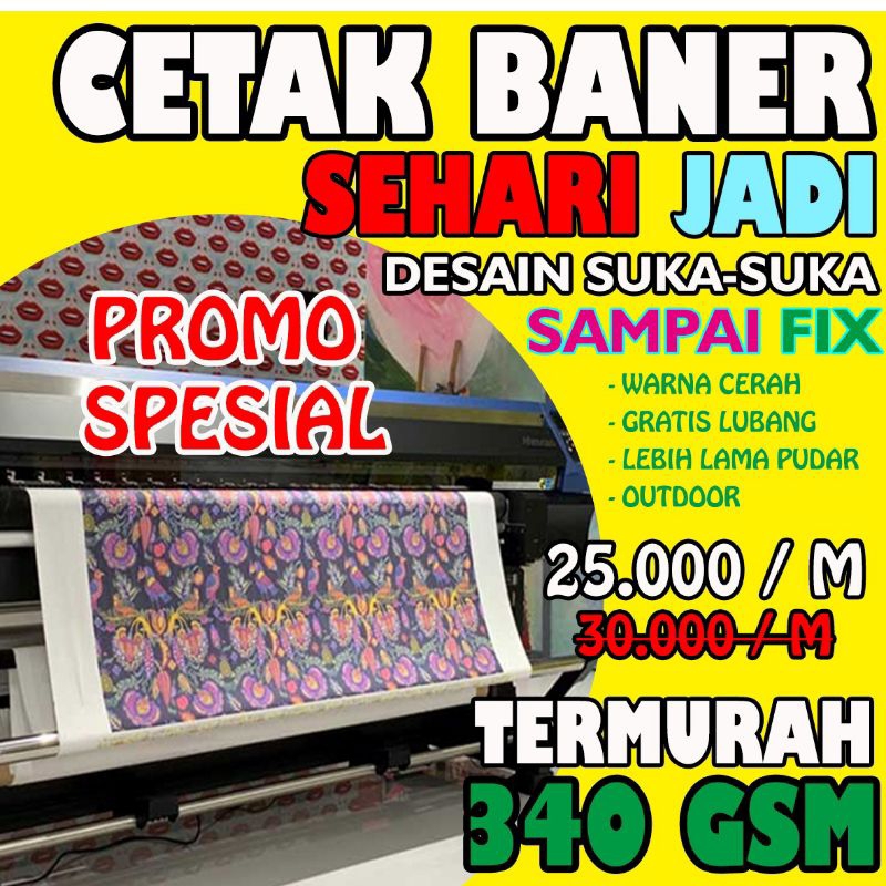 Jual CETAK BANNER / SPANDUK MURAH FLEXY 280 - 340 GSM CEPAT | Shopee Indonesia